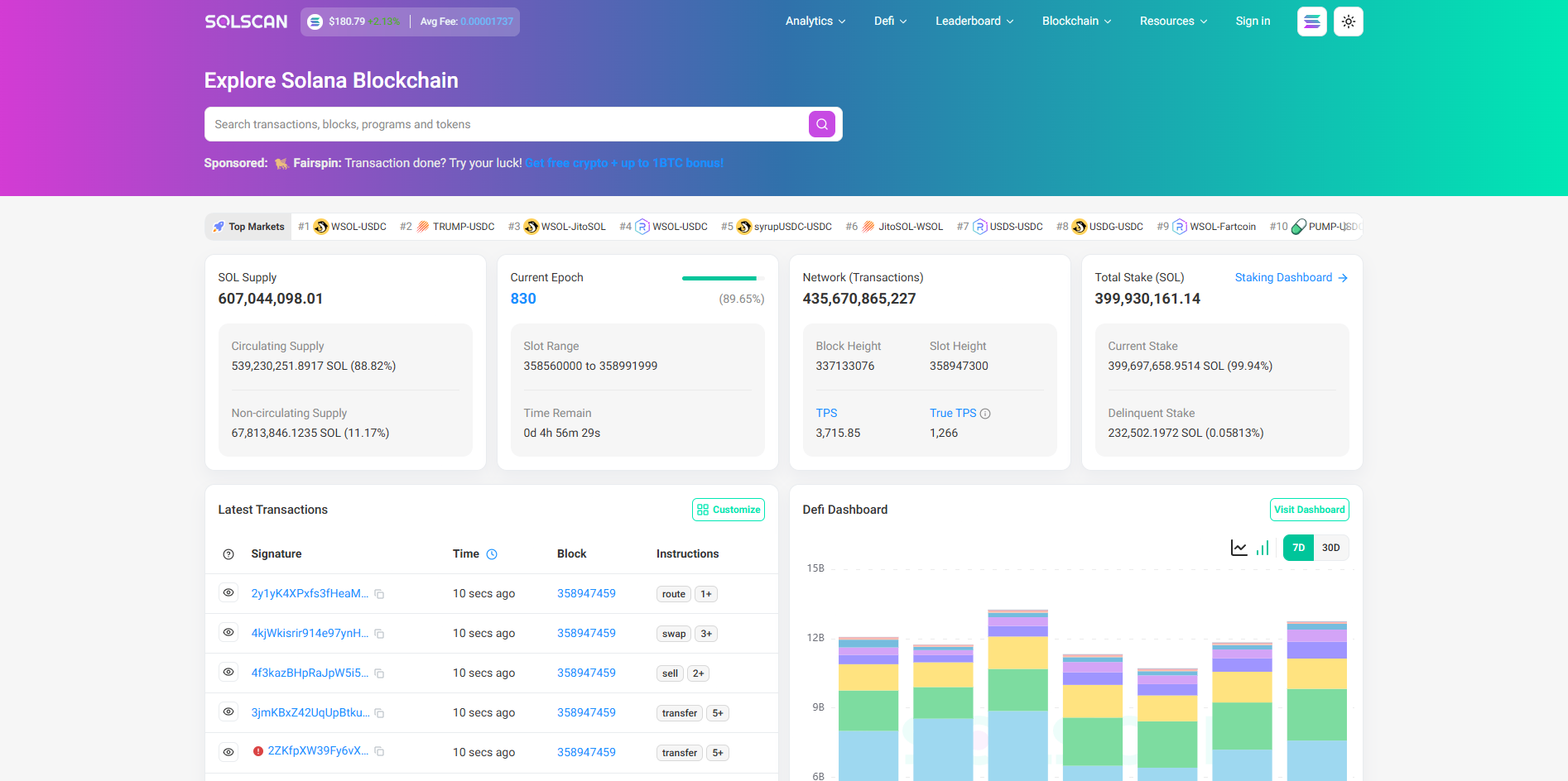 Solscan: Solana Block Explorer, DeFi Dashboard & Analytics